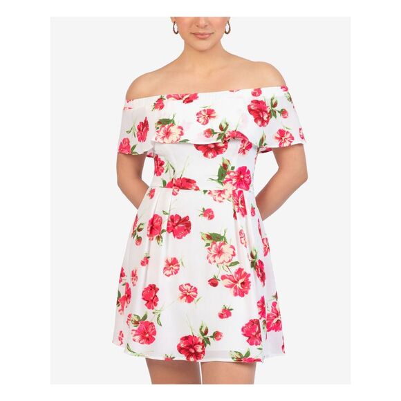 B Darlin | Dresses | Nwt B Darlin Womens Ivory Short Sleeve Off ...